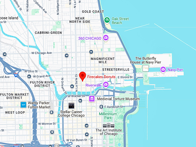 firecakes donuts hubbard street map