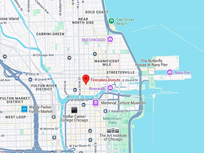 firecakes donuts hubbard street 10 map