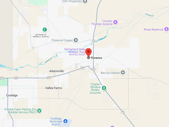 florence, arizona 10 map