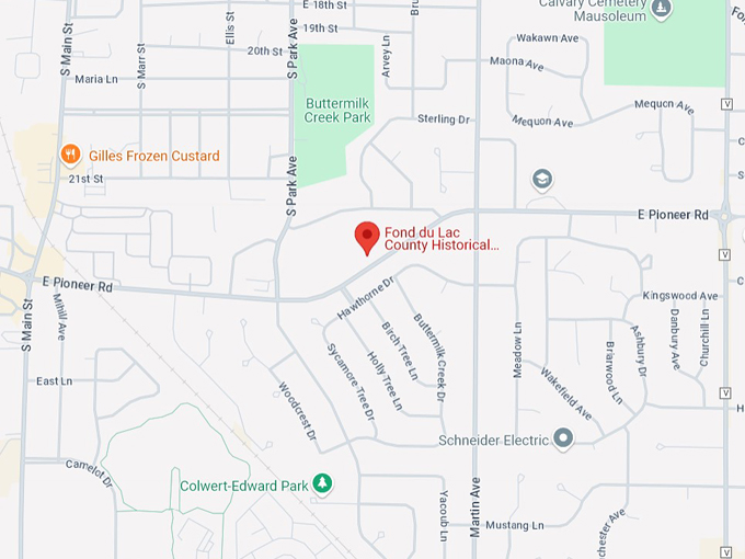 fond du lac county historical society & historic galloway 10 map