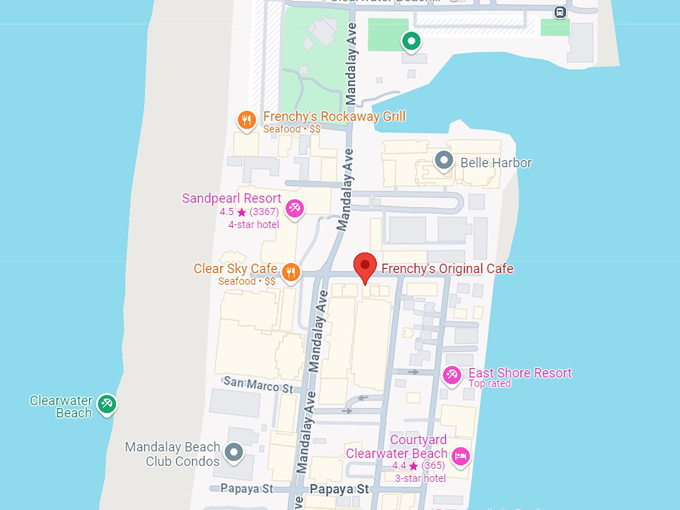 frenchy's original cafe, clearwater 10 map