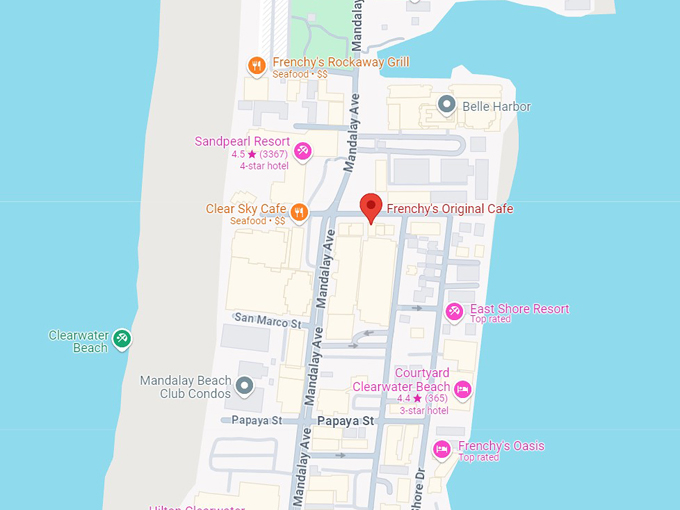 frenchy's original cafe, clearwater 10 map