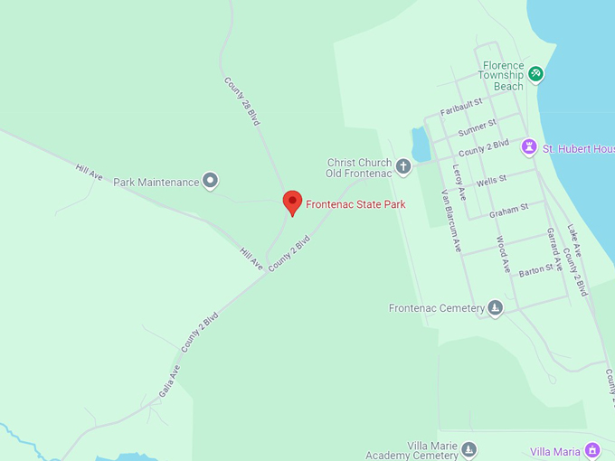 frontenac state park 10 map