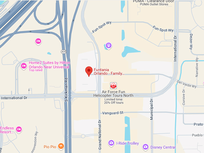 funtania orlando family entertainment center 10 map