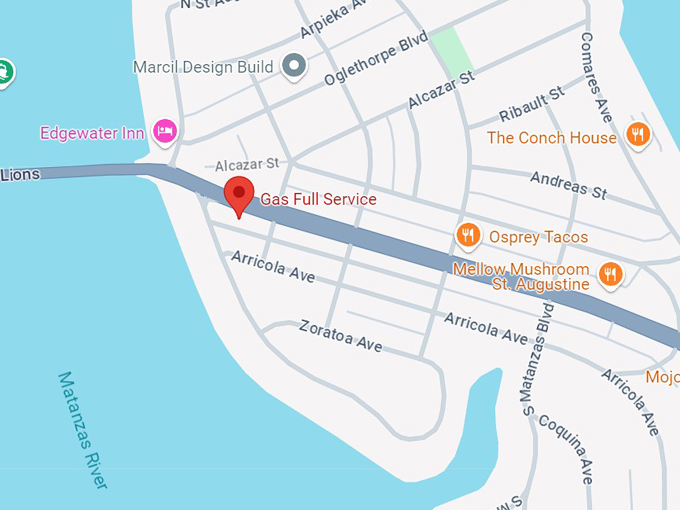 gas full service restaurant 10 map