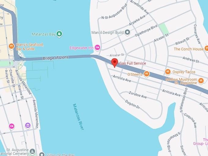 gas full service restaurant 10 map