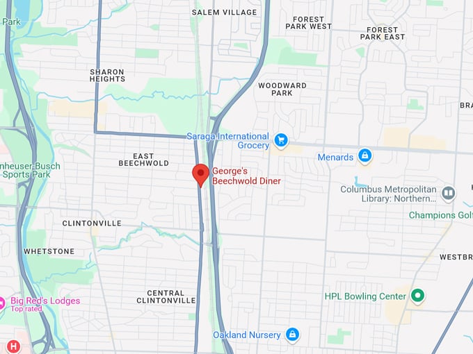 george's beechwold diner 10 map