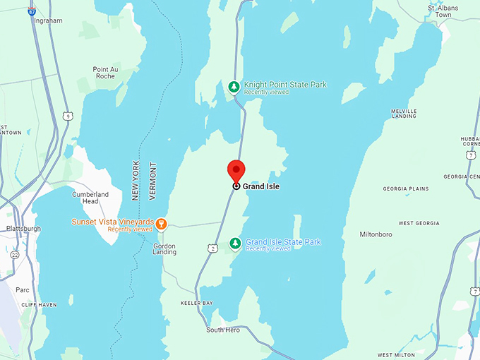 grand isle, vermont 10 map