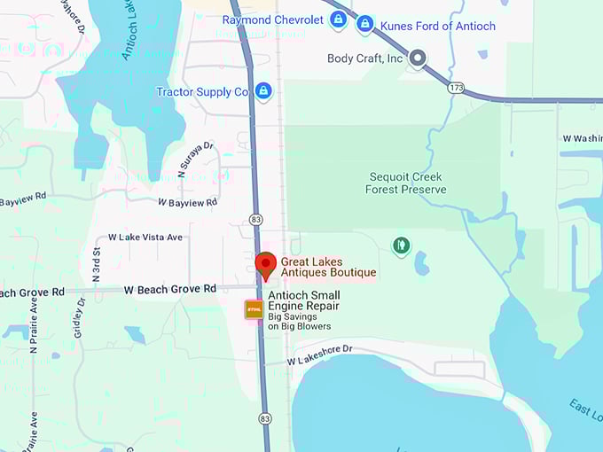 great lakes antiques boutique 10 map