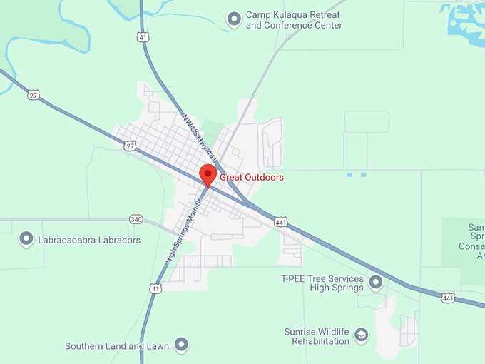 great outdoors restaurant 10 map