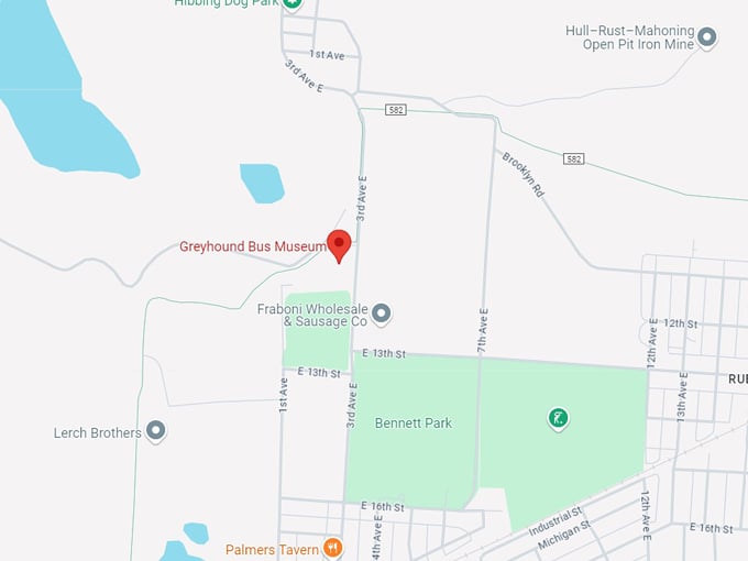 greyhound bus museum 10 map