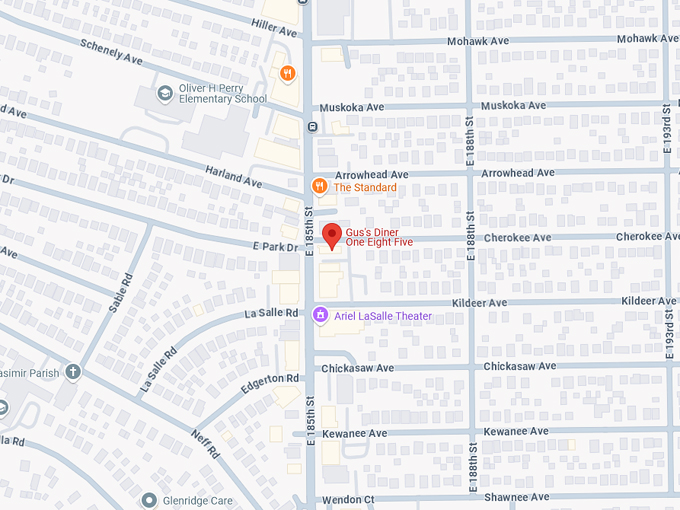 gus's diner one eight five 10 map