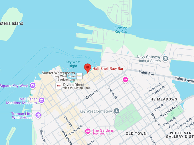 half shell raw bar 10 map