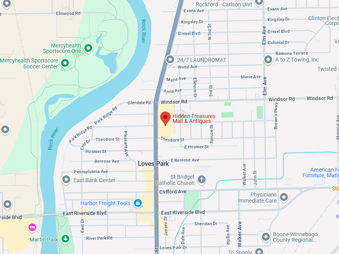 hidden treasures mall & antiques 10 map