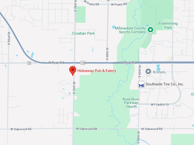 hideaway pub & eatery 10 map