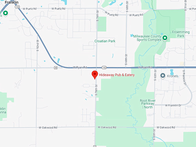 hideaway pub & eatery 10 map