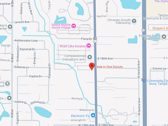 hole in one donuts 10 map