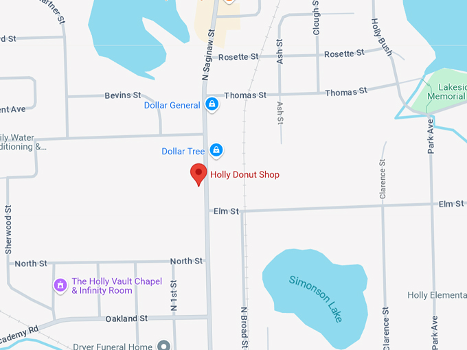 holly donut shop 10 map