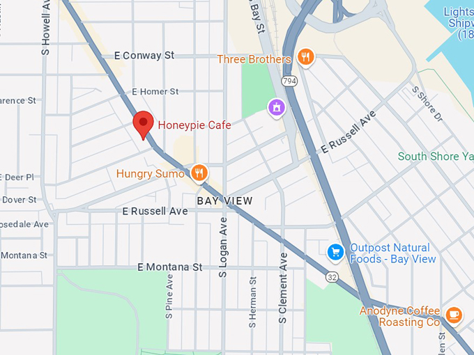 honeypie cafe 10 map