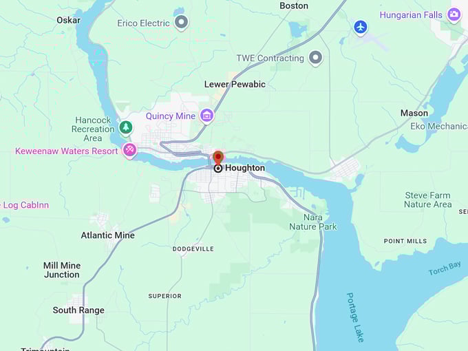 houghton, michigan 10 map