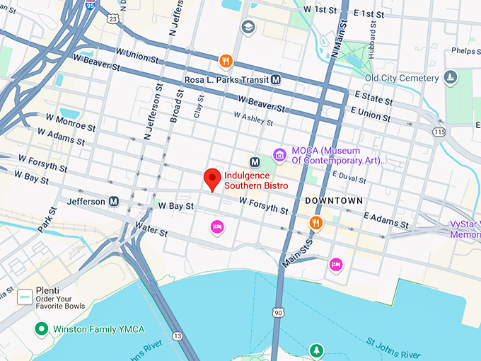 indulgence southern bistro 10 map