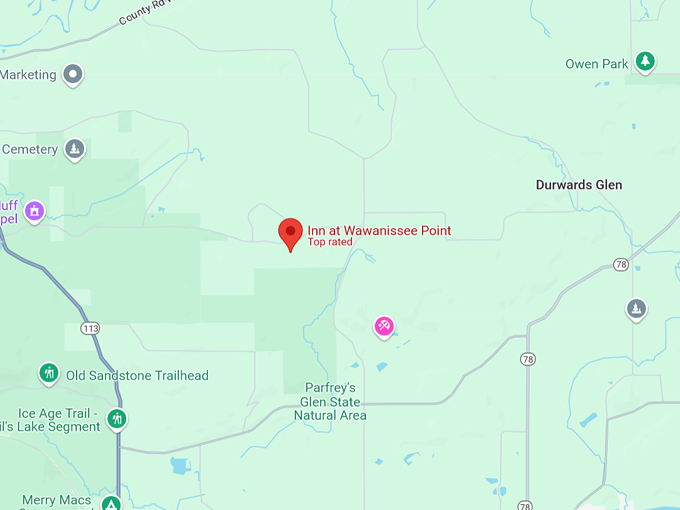 inn at wawanisee point 10 map