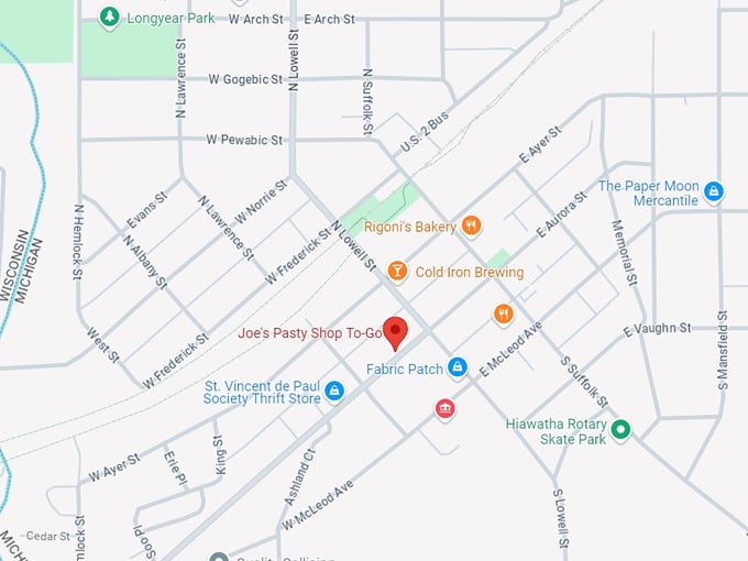 joe's pasty shop to go llc 10 map