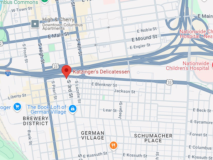 katzinger's delicatessen 10 map