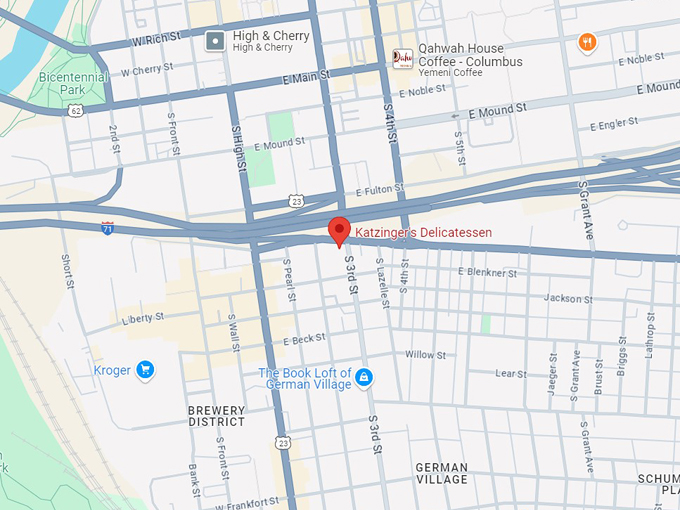 katzinger's delicatessen 10 map