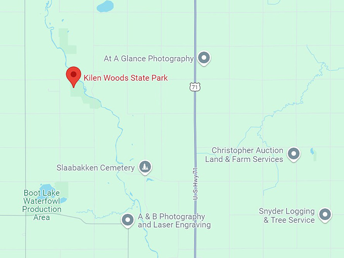 kilen woods state park 10 map