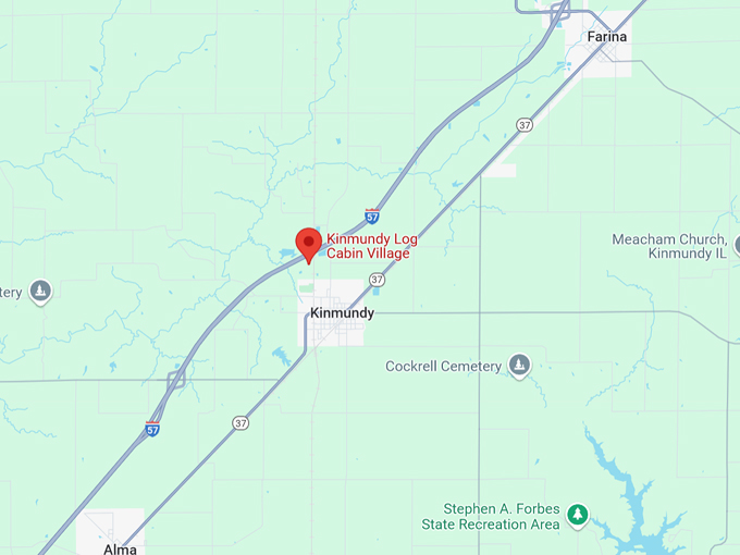 kinmundy log cabin village 10 map
