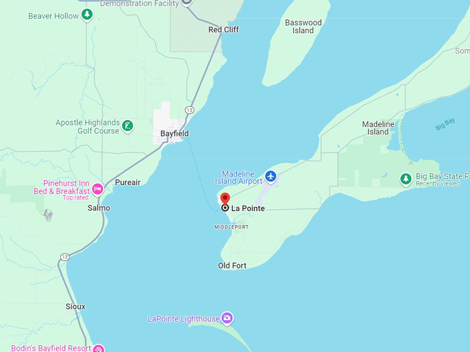 la pointe, wi 10 map