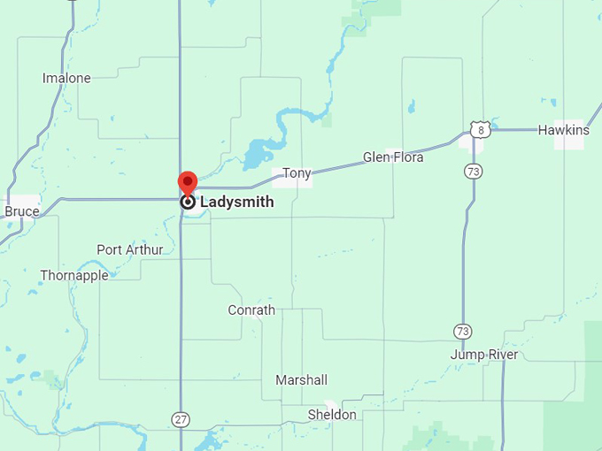ladysmith, wisconsin 10 map