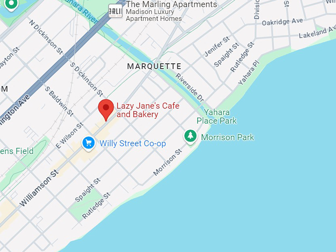 lazy jane's cafe and bakery 10 map