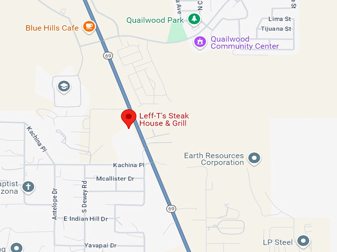 leff t&rsquo;s steak house & grill 10 map