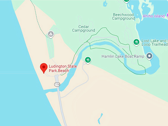 ludington state park beach 10 map