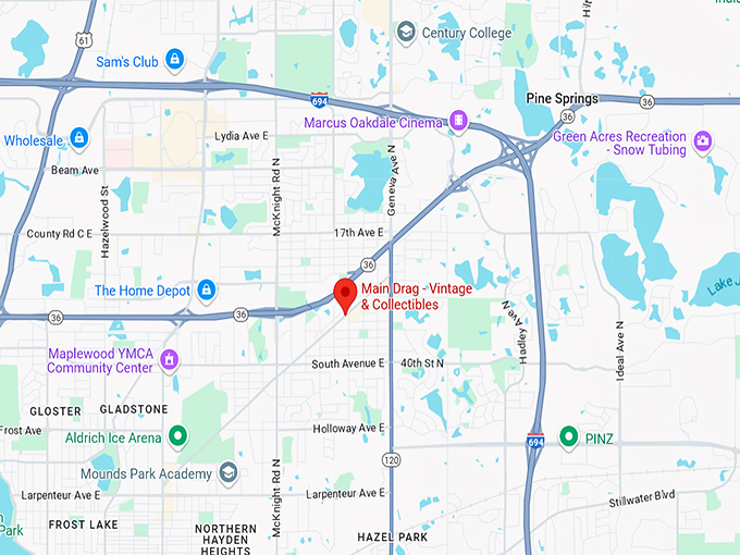 main drag vintage & collectibles 10 map