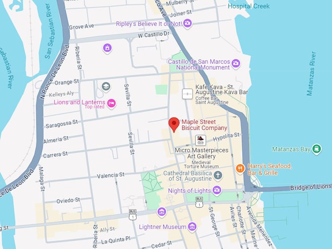 maple street biscuit company 10 map