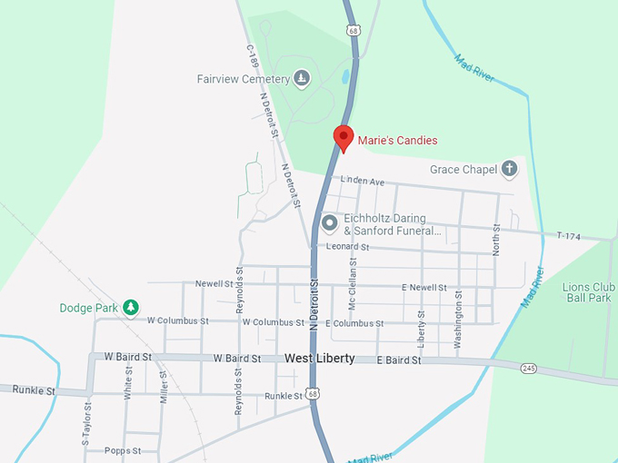 marie's candies 10 map