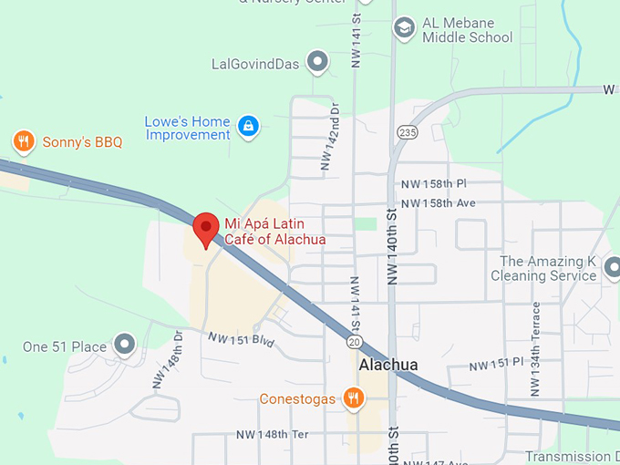 mi ap&aacute; latin caf&eacute; of alachua 10 map