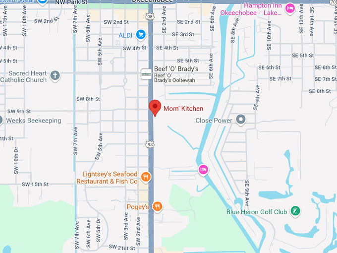 mom' kitchen okeechobee, fl 10 map