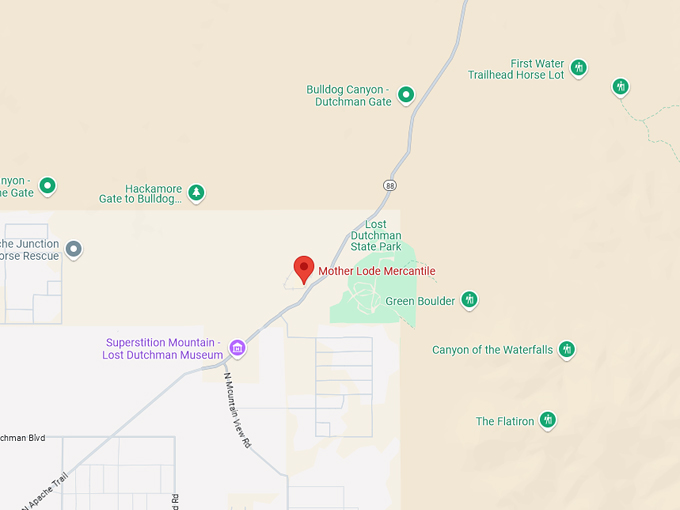 mother lode mercantile in apache junction, az 10 map