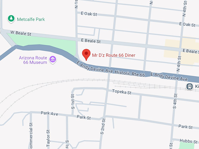 mr d'z route 66 diner 10 map