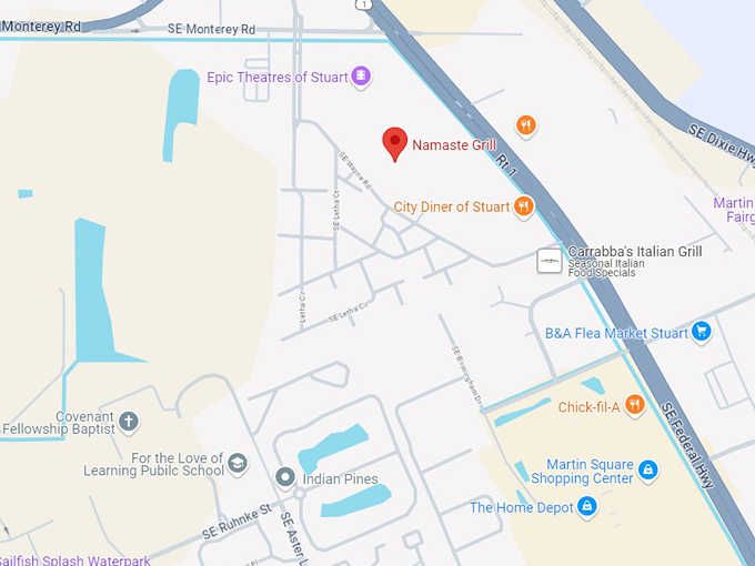 namaste grill 10 map