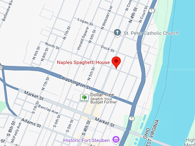 naples spaghetti house steubenville, oh map