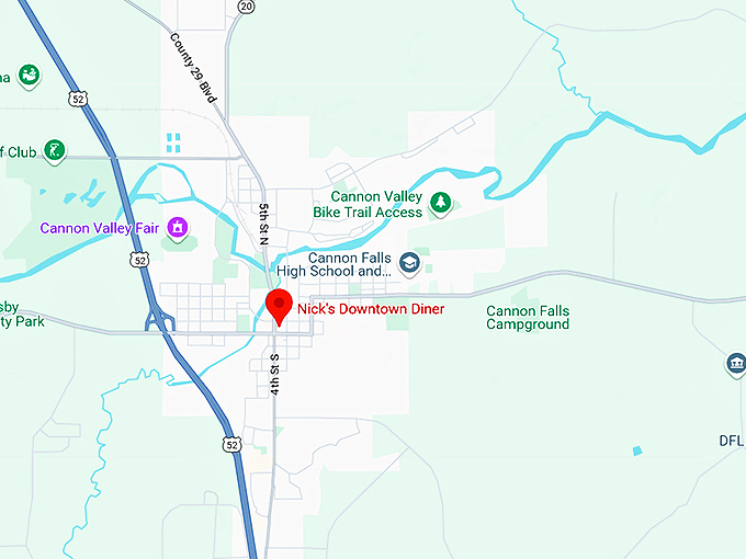 nick&rsquo;s downtown diner 10 map