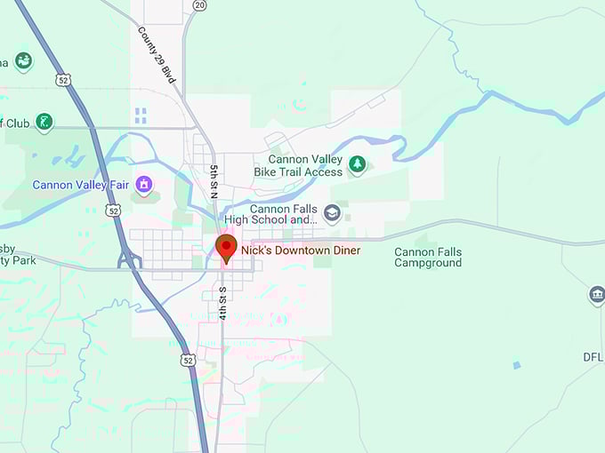 nick&rsquo;s downtown diner 10 map