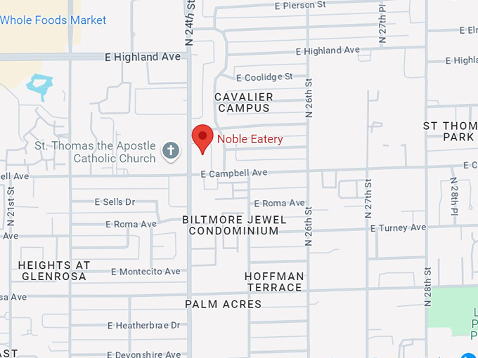 noble eatery phoenix, az 10 map