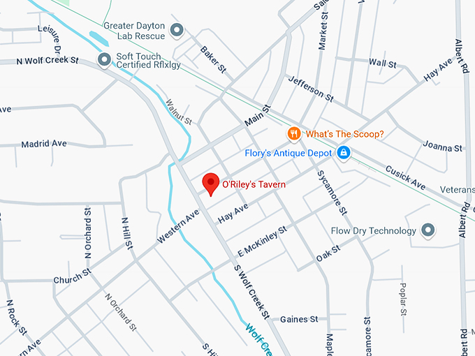 o'riley's tavern brookville, oh 10 map