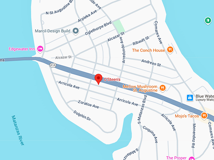 o'steen's restaurant 10 map